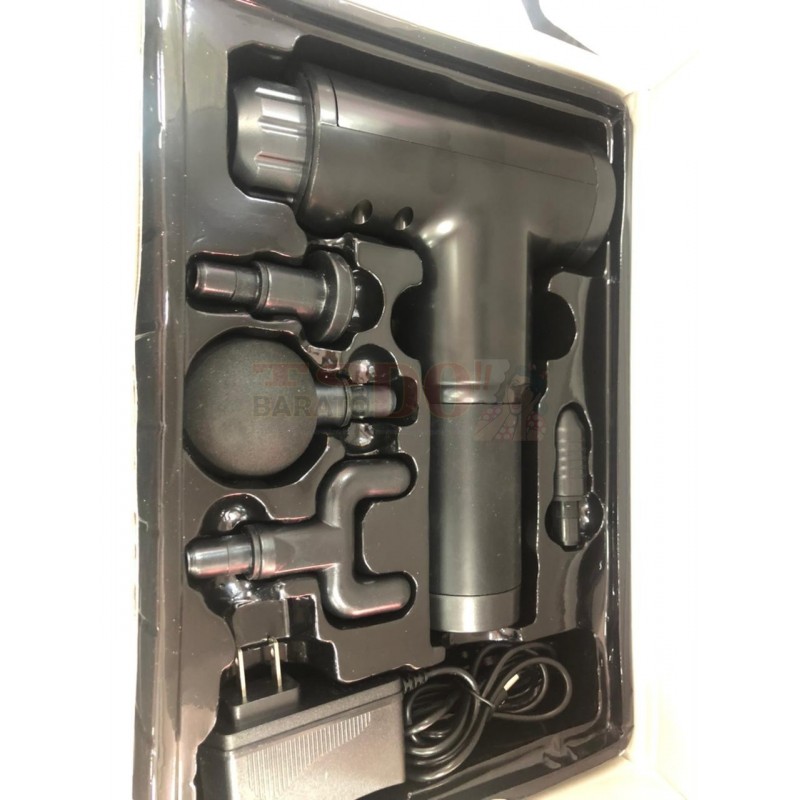 Pistola Masajeador Muscular 4 Cabezales Percutor Recargable